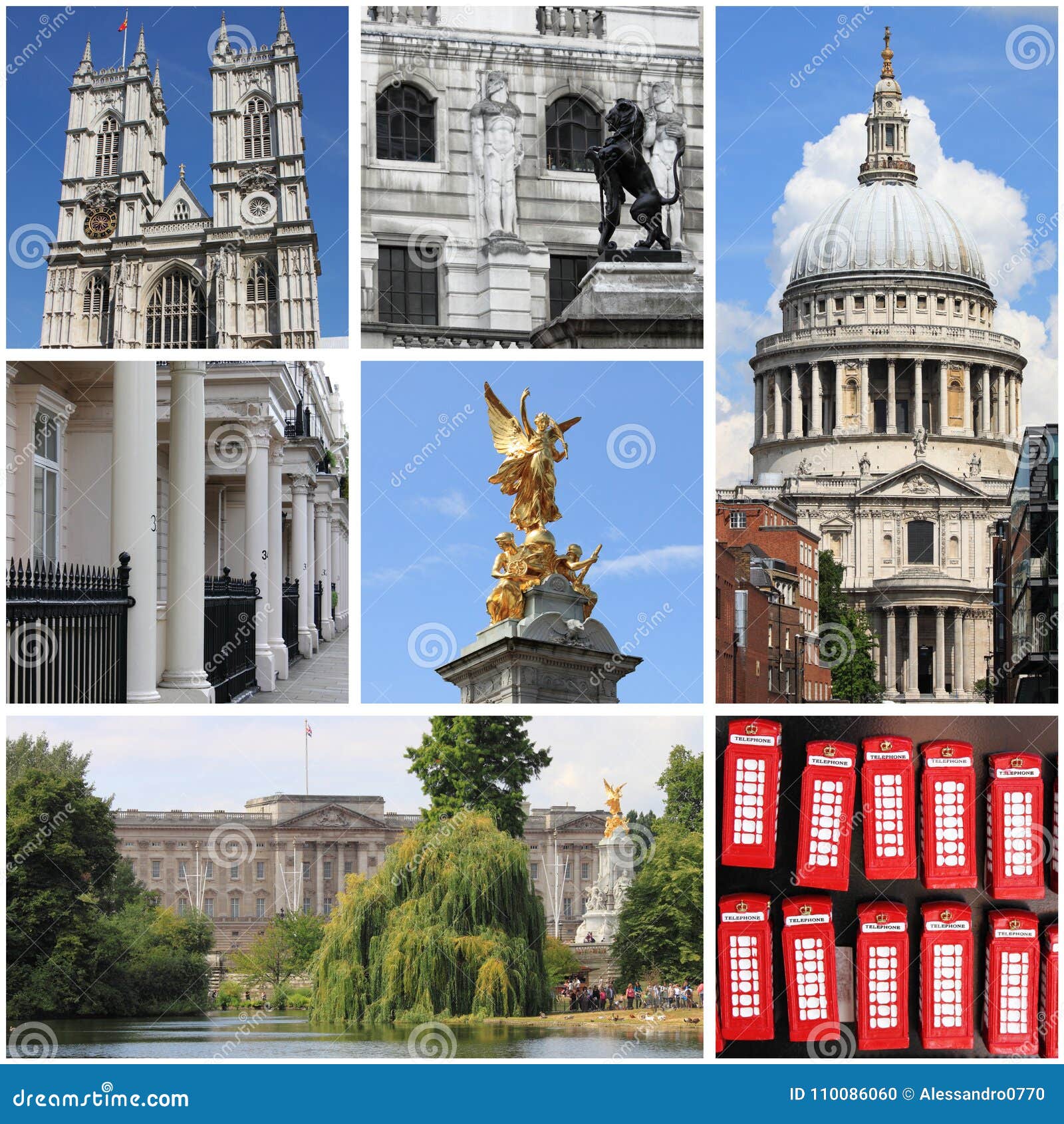 London landmarks collage stock photo. Image of london - 110086060