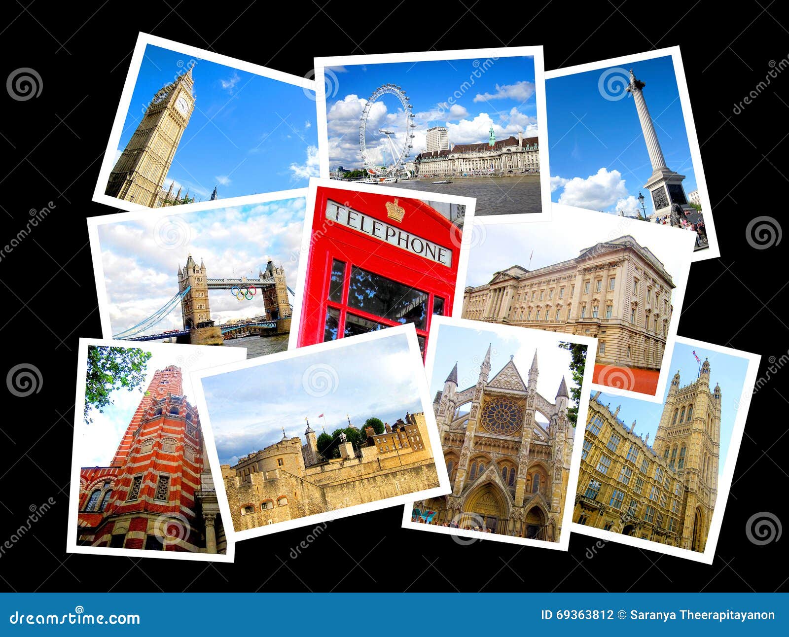 London Landmarks, Vintage Collage Royalty-Free Stock Image ...