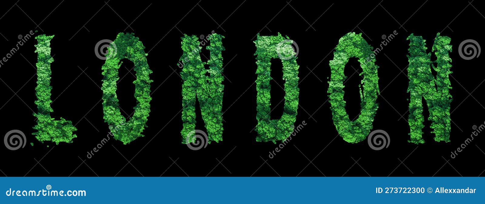 London Lettering, London Forest Ecology Concept Stock Illustration ...