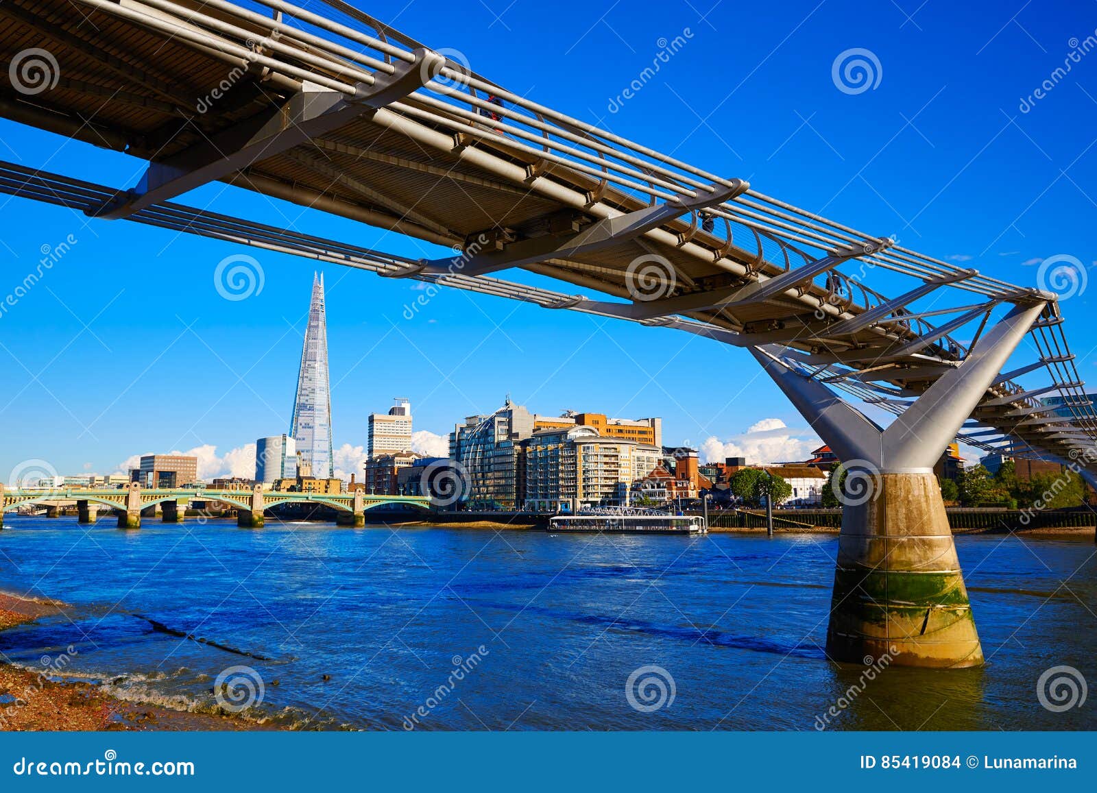 London Millennium Bridge Skyline UK Editorial Stock Image - Image of ...