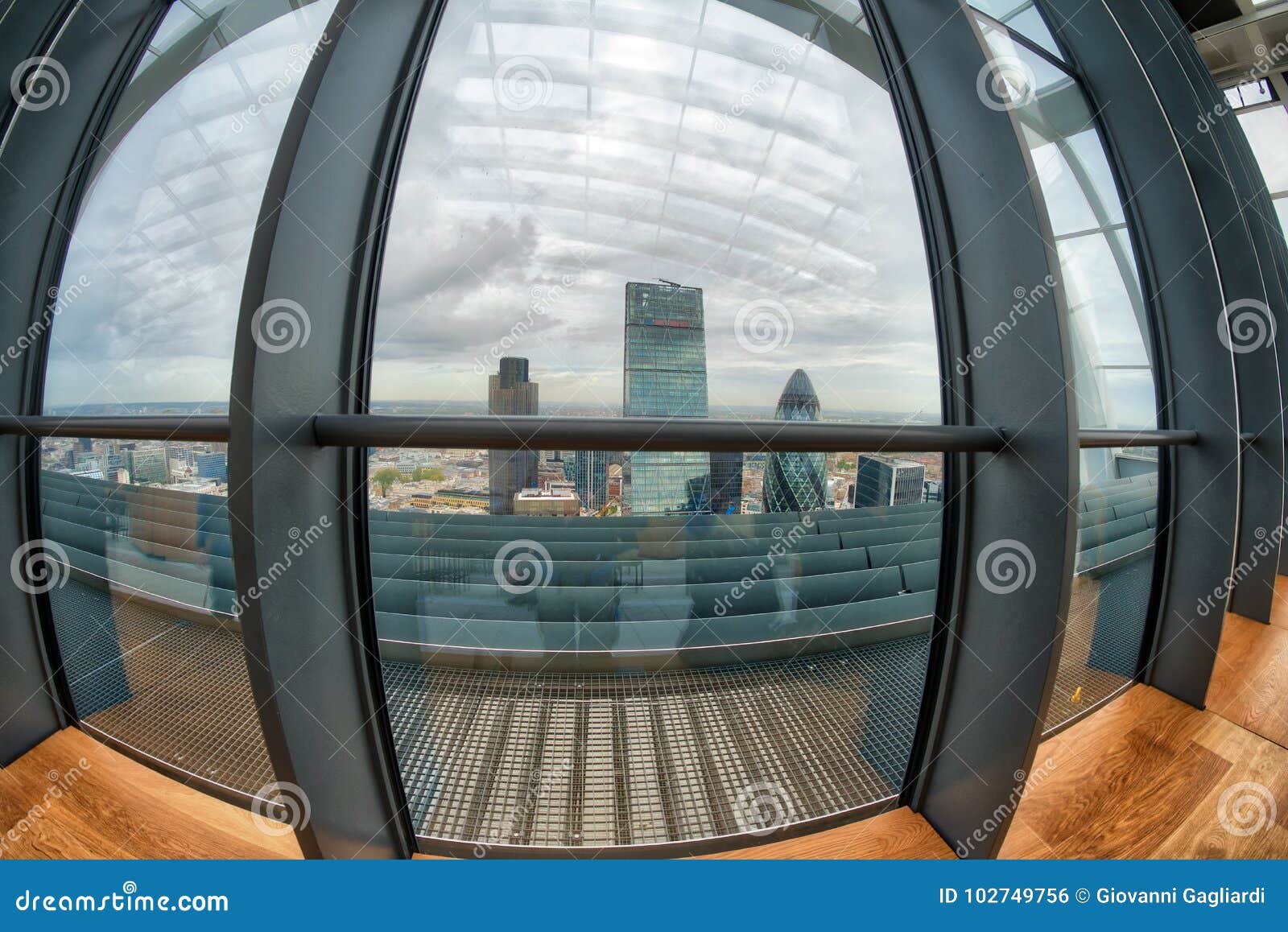 London Modern Skyline through Big Windows Editorial Photo - Image of ...