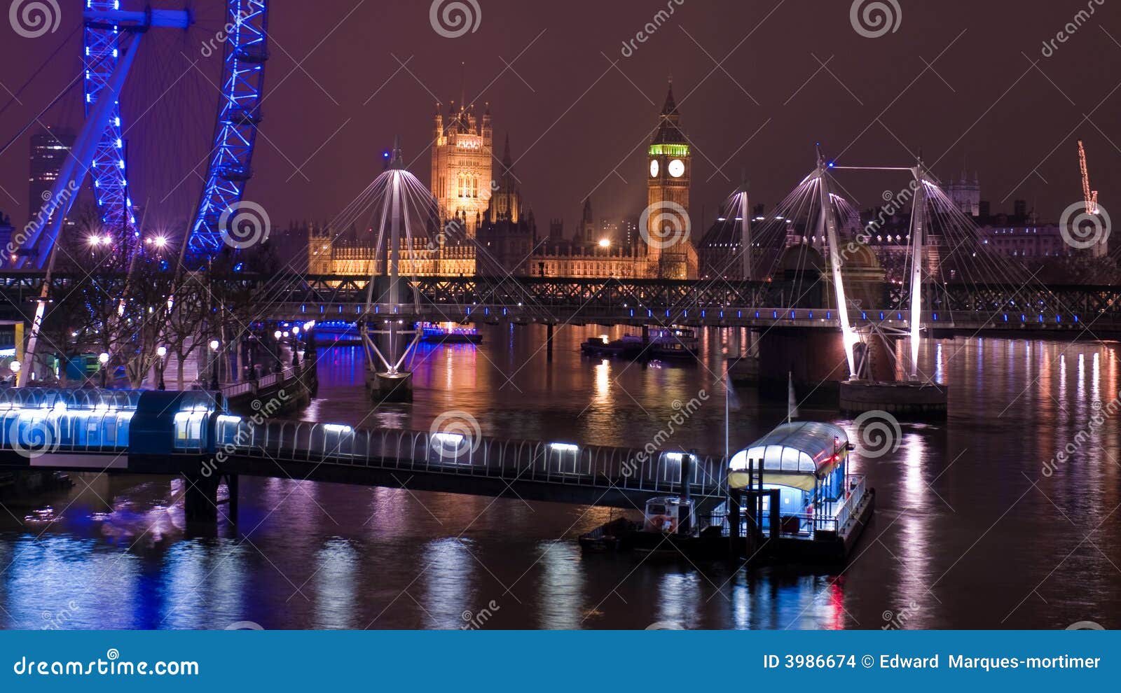 London Nightscape editorial stock image. Image of night - 3986674