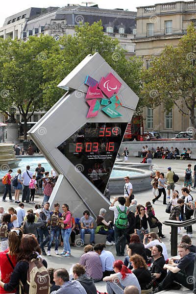 London Olympics Countdown Clock Editorial Image - Image of trafalgar ...