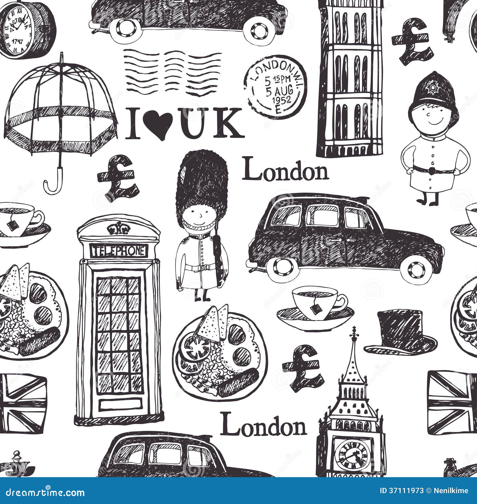 London pattern stock vector. Illustration of britain - 37111973