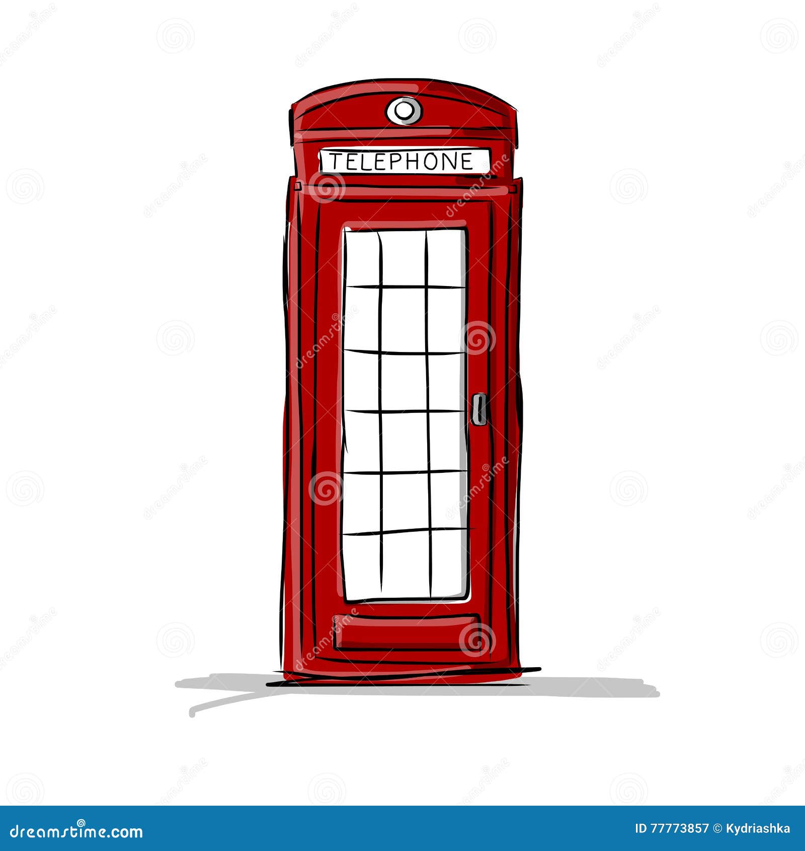 London Phone Box, Sketch for Your Design Stock Vector - Illustration of ...