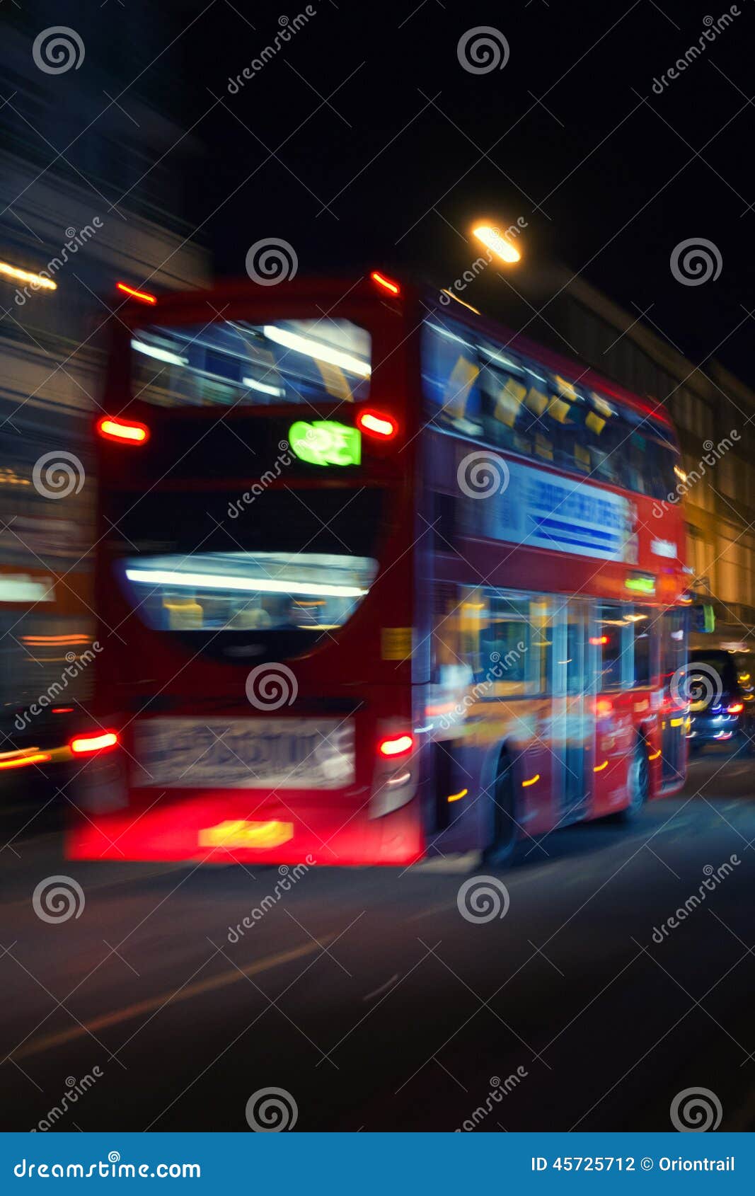 London red bus at night stock photo. Image of europe - 45725712