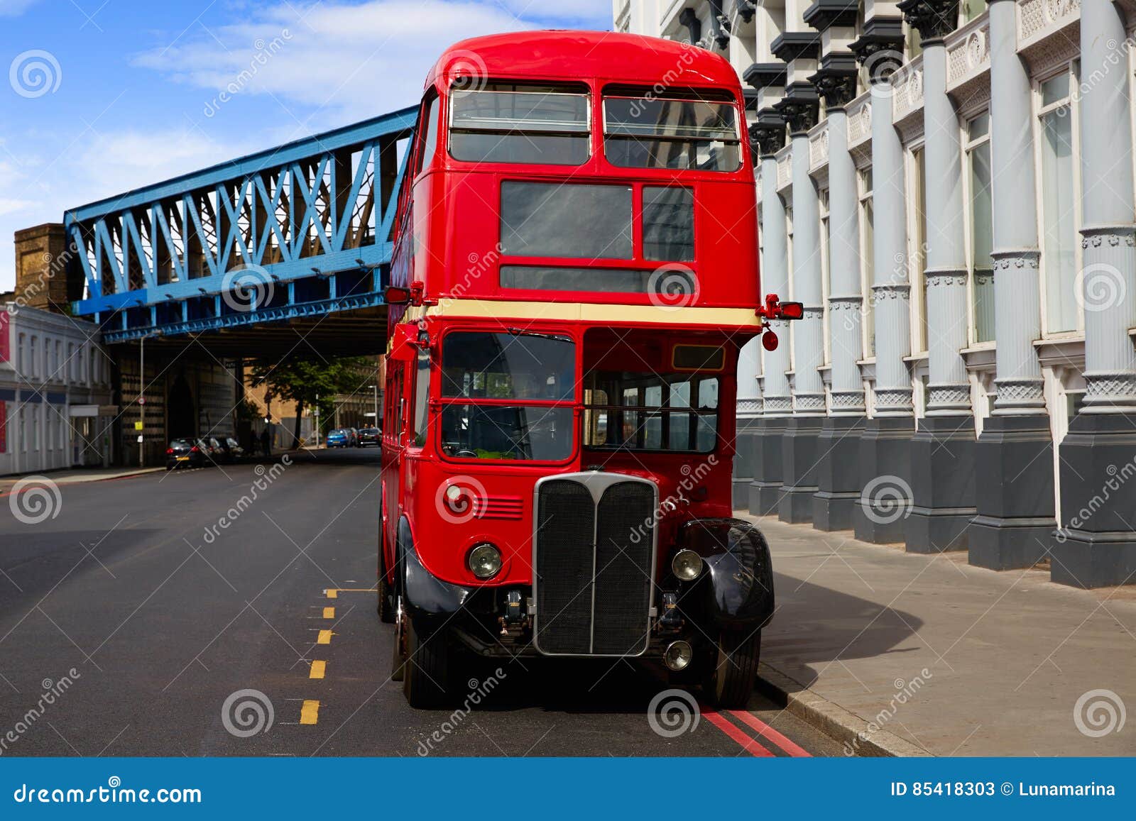 London Red Bus Traditional Old Stock Image - Image of england, town ...