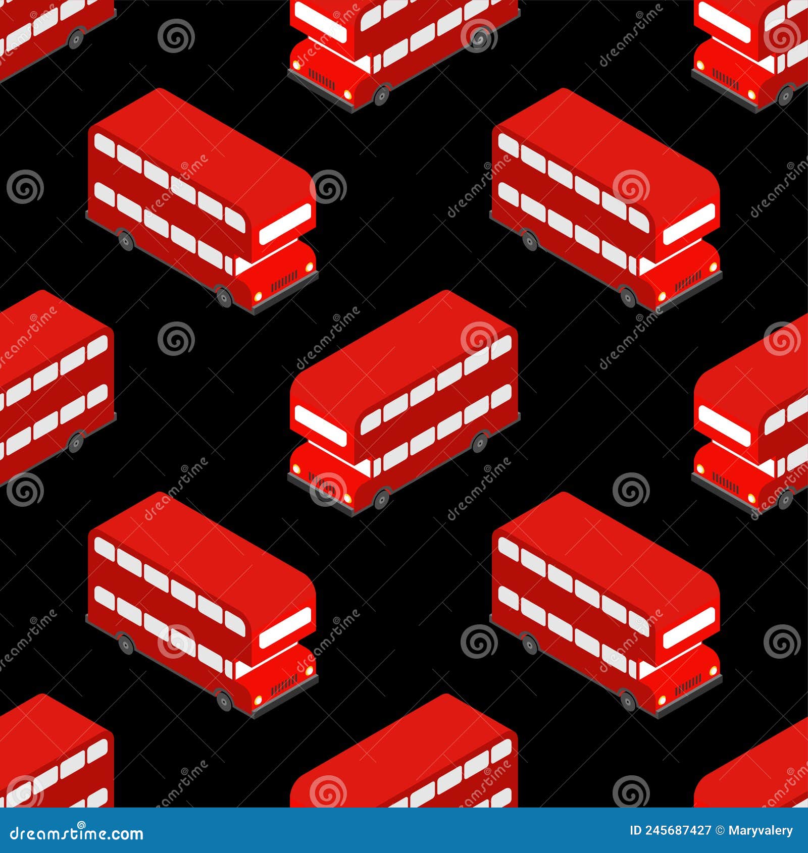 London Red Double Decker Bus Pattern Seamless. UK Landmark Bus ...