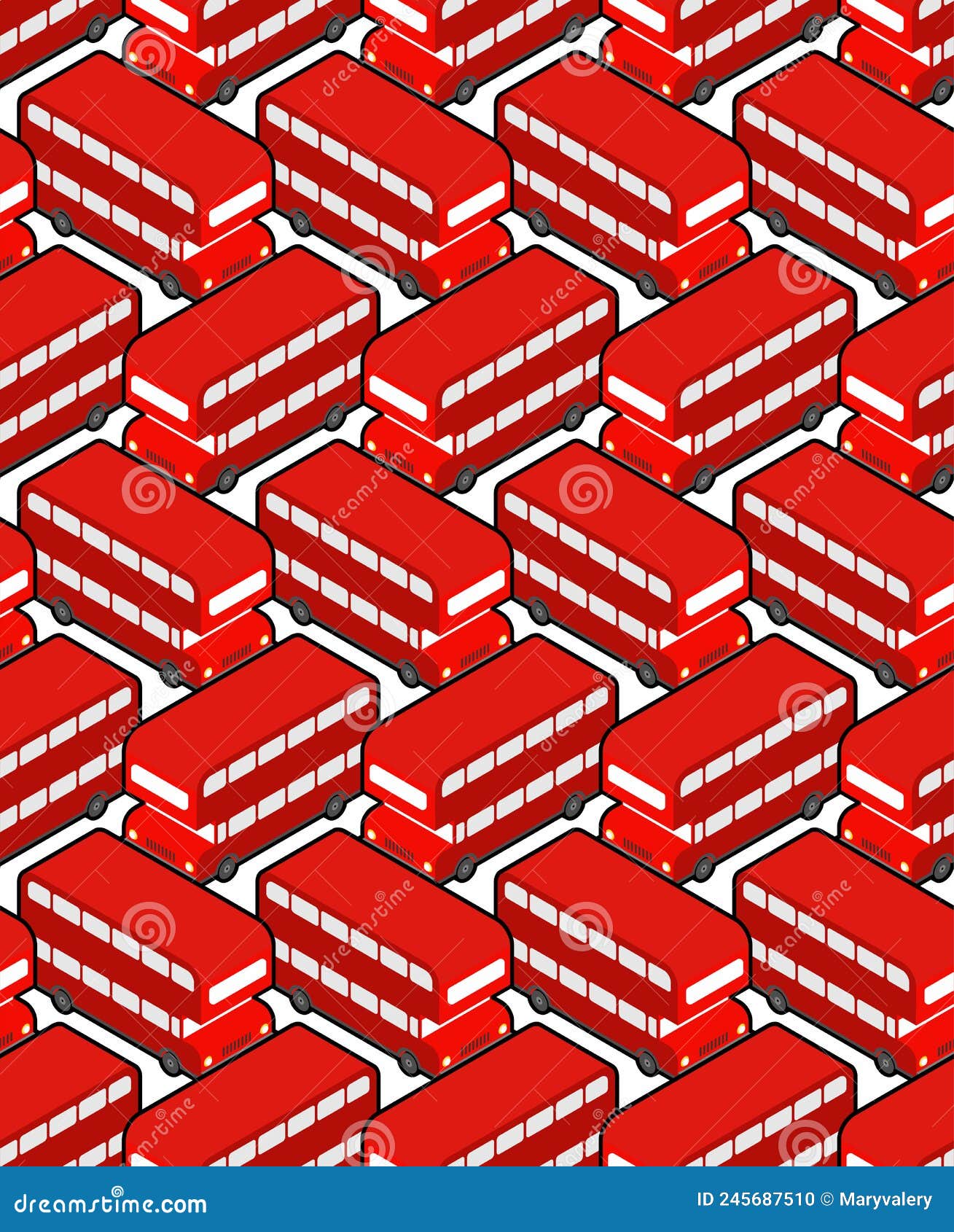 London Red Double Decker Bus Pattern Seamless. UK Landmark Bus ...
