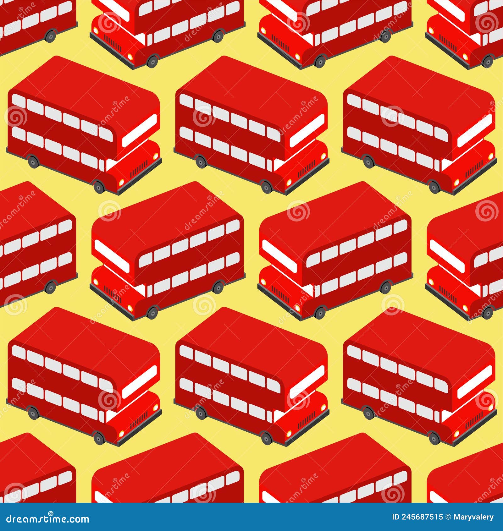 London Red Double Decker Bus Pattern Seamless. UK Landmark Bus ...