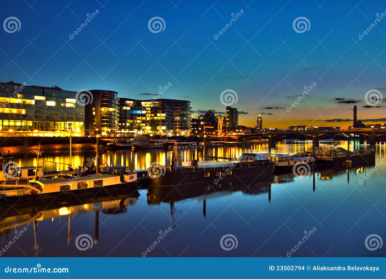 London River Bank at Sunset Stock Photo - Image of southbank ...