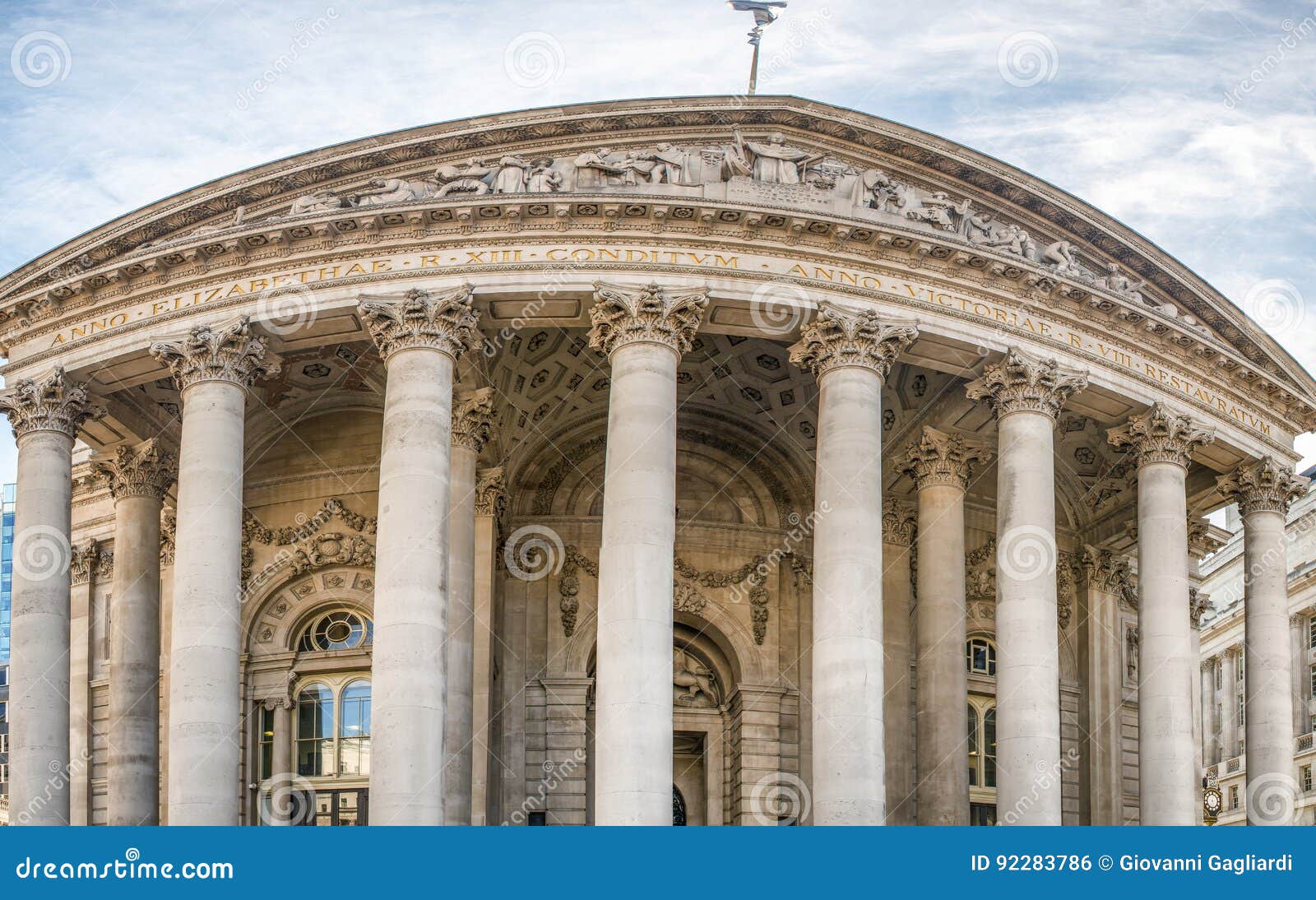 London Royal Exchange Building, UK Stock Photo - Image of facade ...