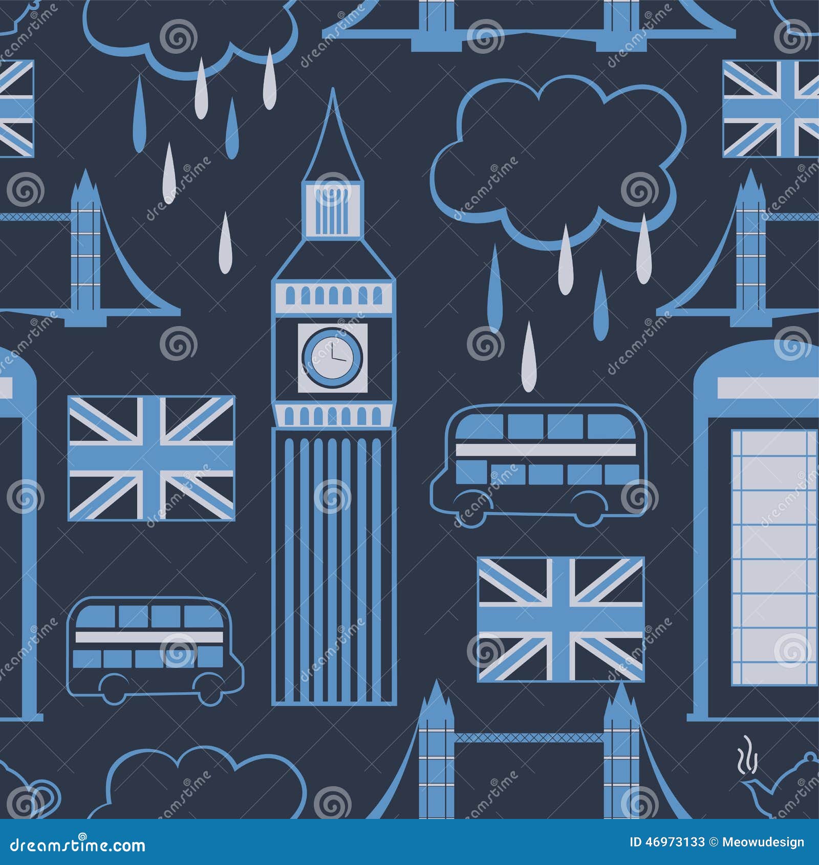 London seamless pattern stock vector. Illustration of background - 46973133