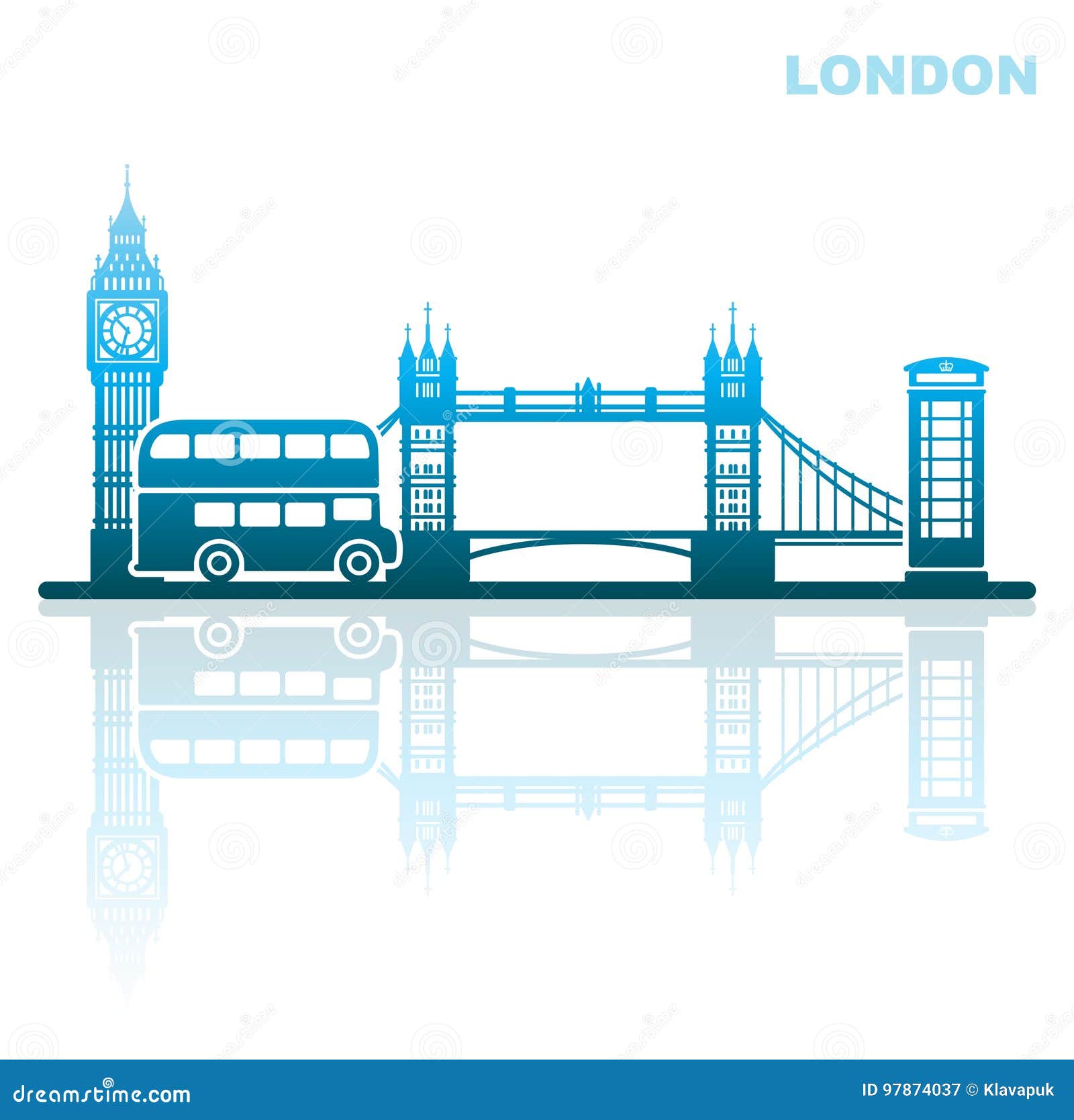 London Sights. Abstract Landscape Stock Vector - Illustration of flat ...