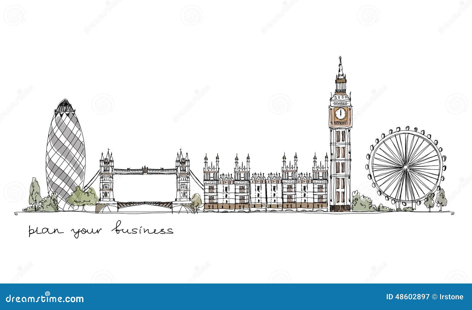 London Sketch Illustration, Set Of Hand Drawn Vector Doodle England ...