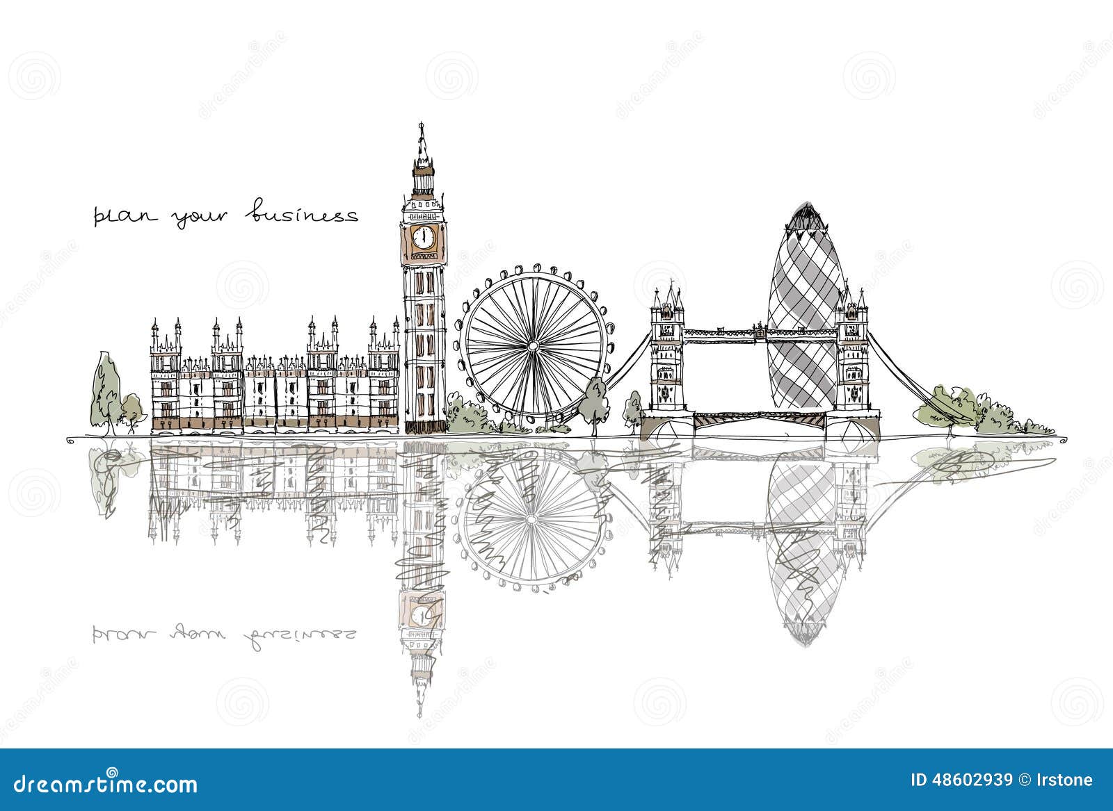 London Sketch Illustration, Set Of Hand Drawn Vector Doodle England ...