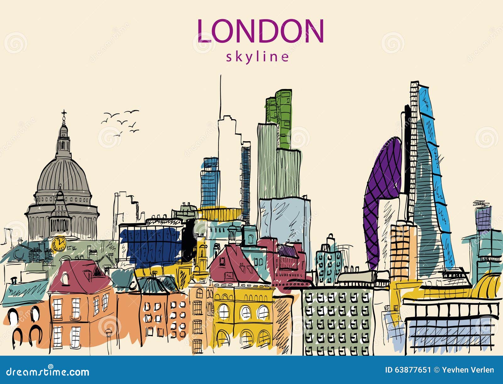 London Skyline abstract stock vector. Illustration of europe - 63877651