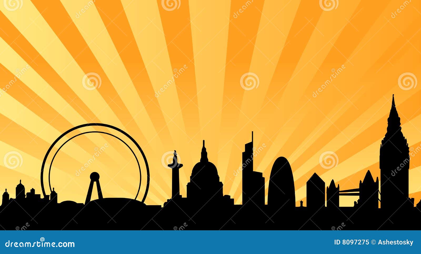 London Skyline Beams Background Cartoon Vector | CartoonDealer.com #8097275