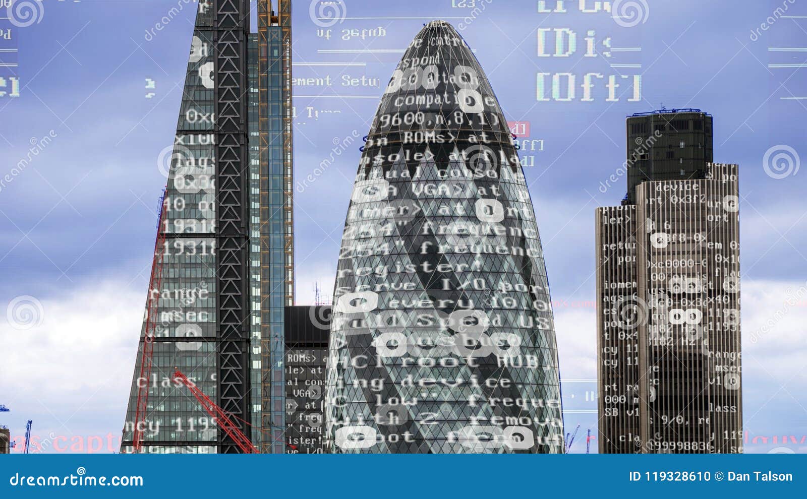 London Skyline and Data Code Stock Photo - Image of office, financial ...