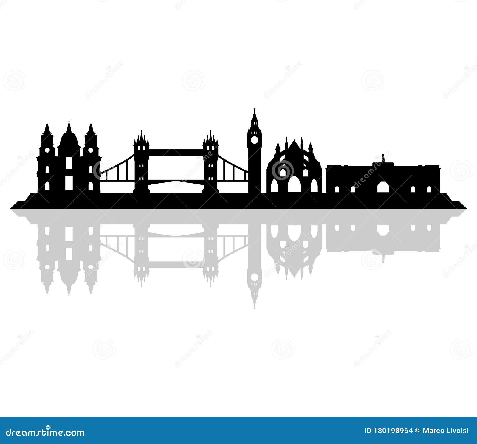 London Skyline Icon Illustrated in Vector on White Background Stock ...