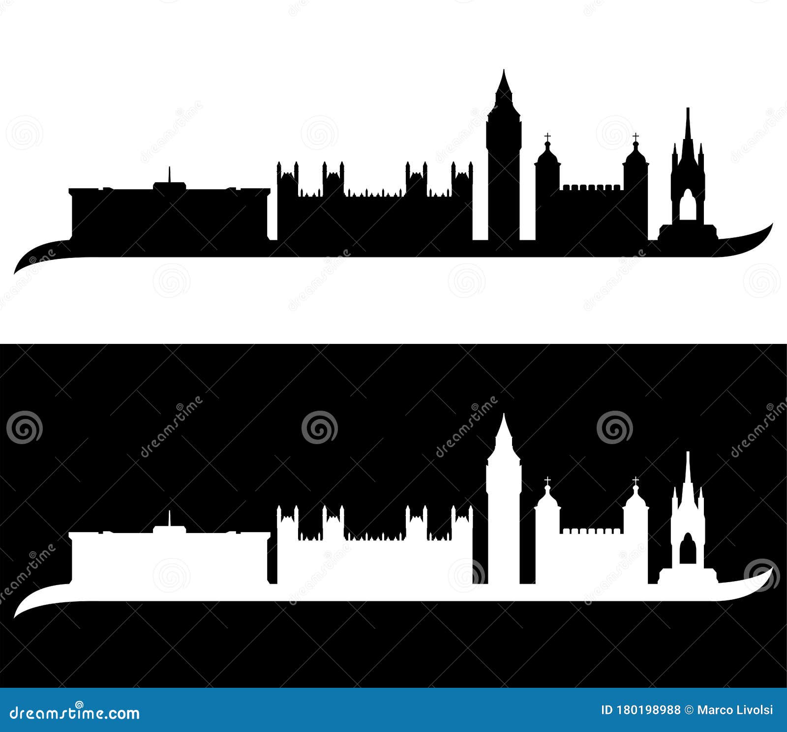 London Skyline Icon Illustrated in Vector on White Background Stock ...