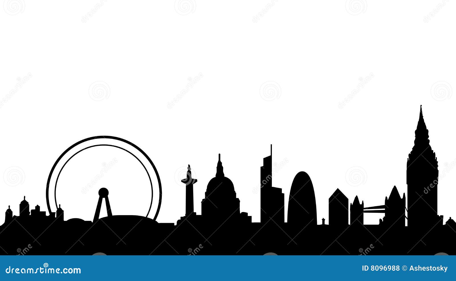 London Skyline and Landmarks Editorial Stock Photo - Illustration of ...