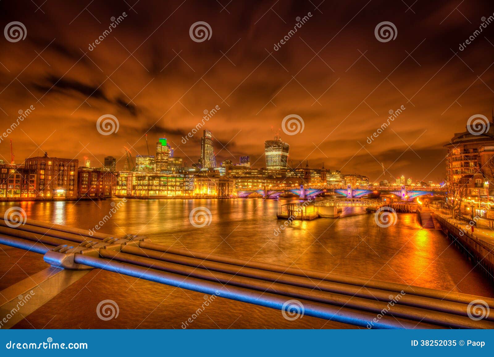 London skyline at night stock image. Image of illuminated - 38252035