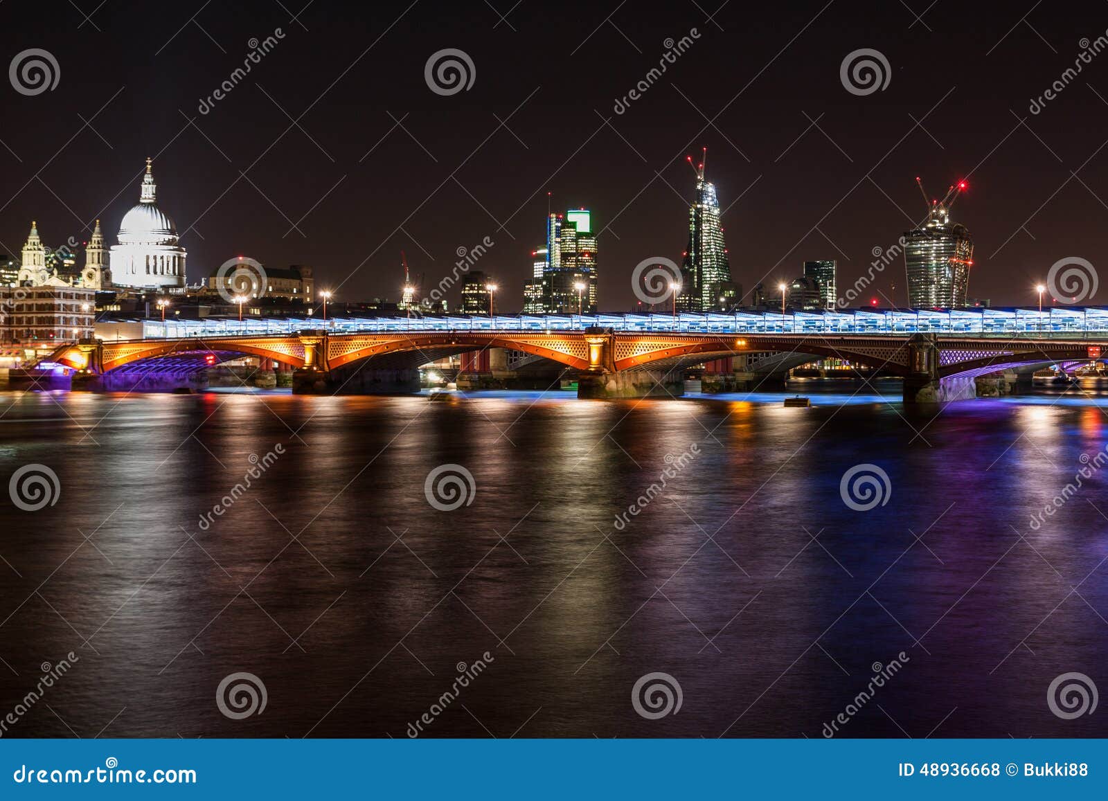 London skyline at night stock photo. Image of europe - 48936668