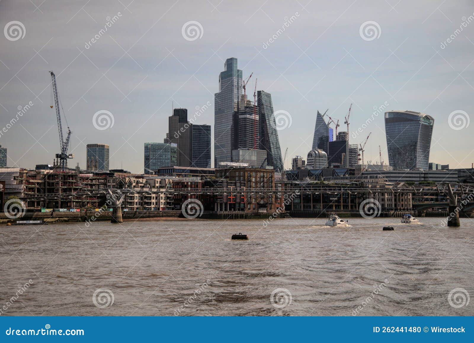 London Skyline on the River Thames Editorial Image - Image of england ...