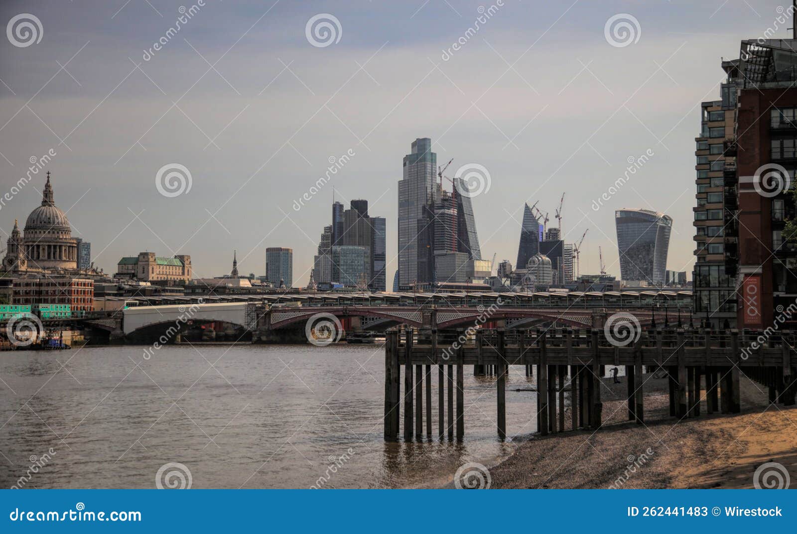 London Skyline on the River Thames Editorial Stock Photo - Image of ...