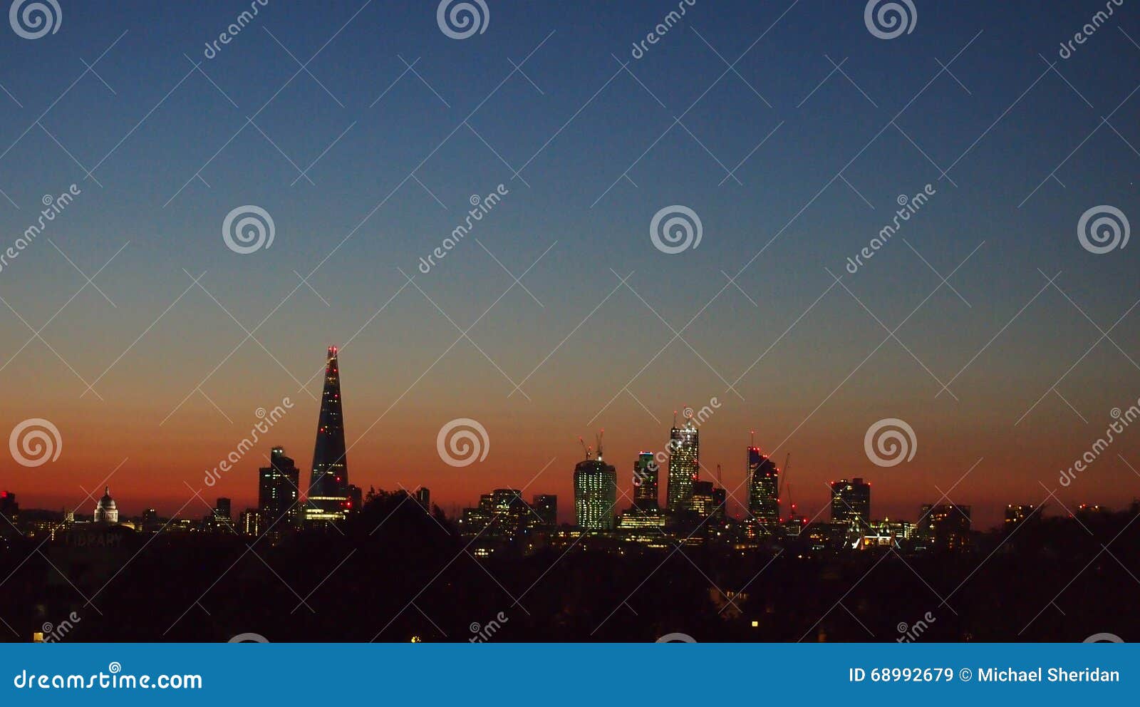 London skyline at sunset stock image. Image of england - 68992679