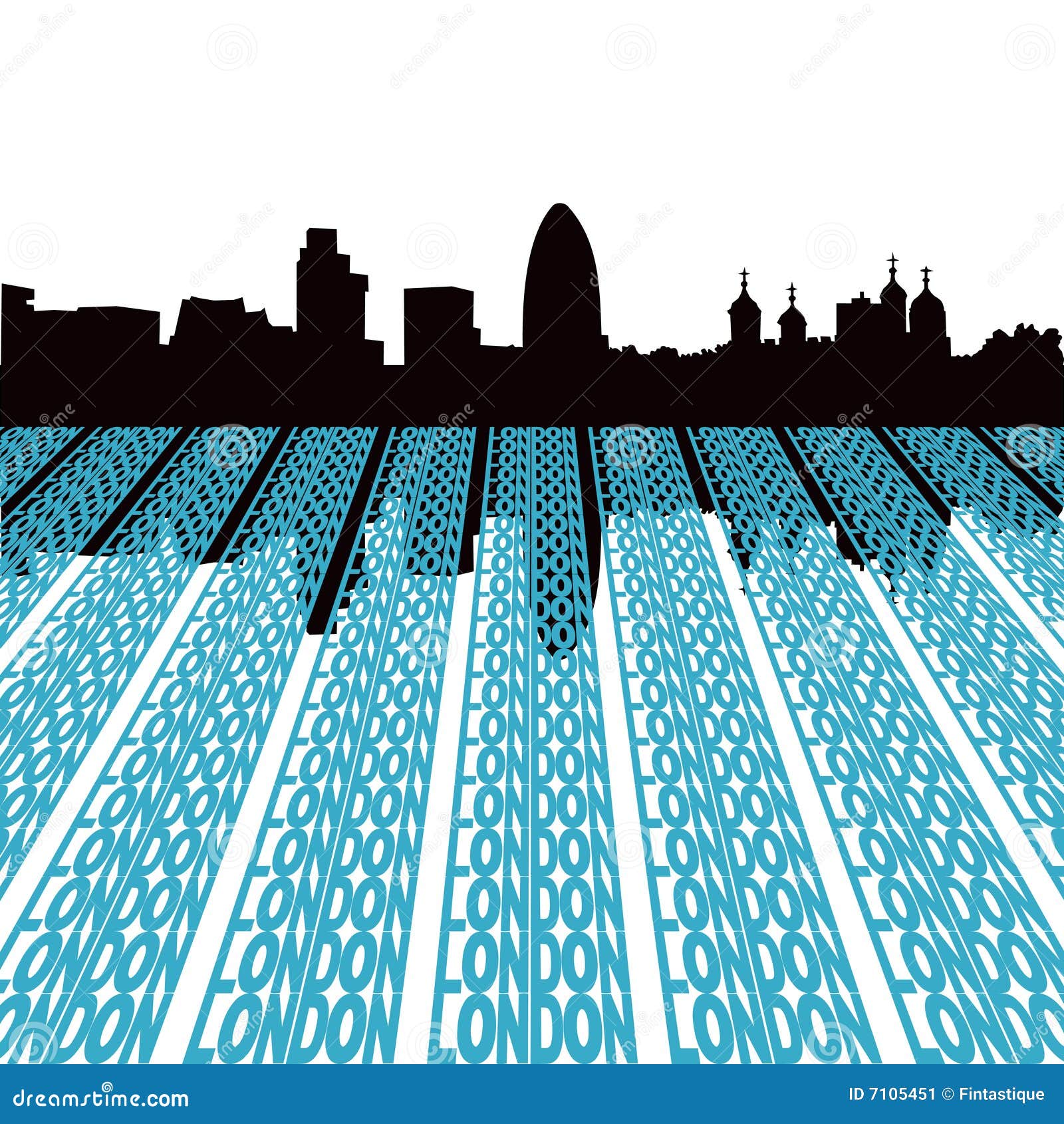 London skyline with text stock vector. Illustration of buildings - 7105451