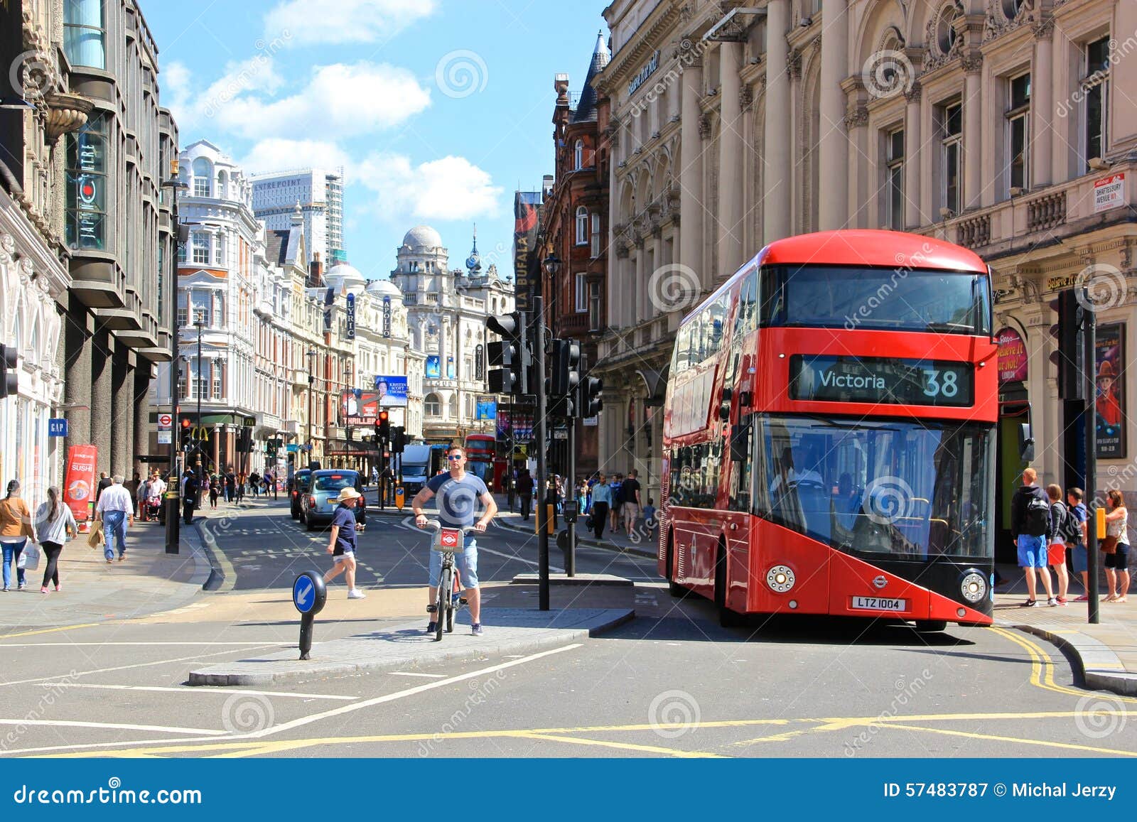 London Soho,Picadilly Circus , Red Bus Editorial Photography - Image of ...