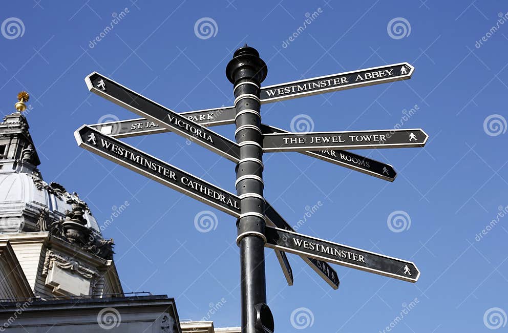 London Street Direction Guide Post Stock Image - Image of guidance ...