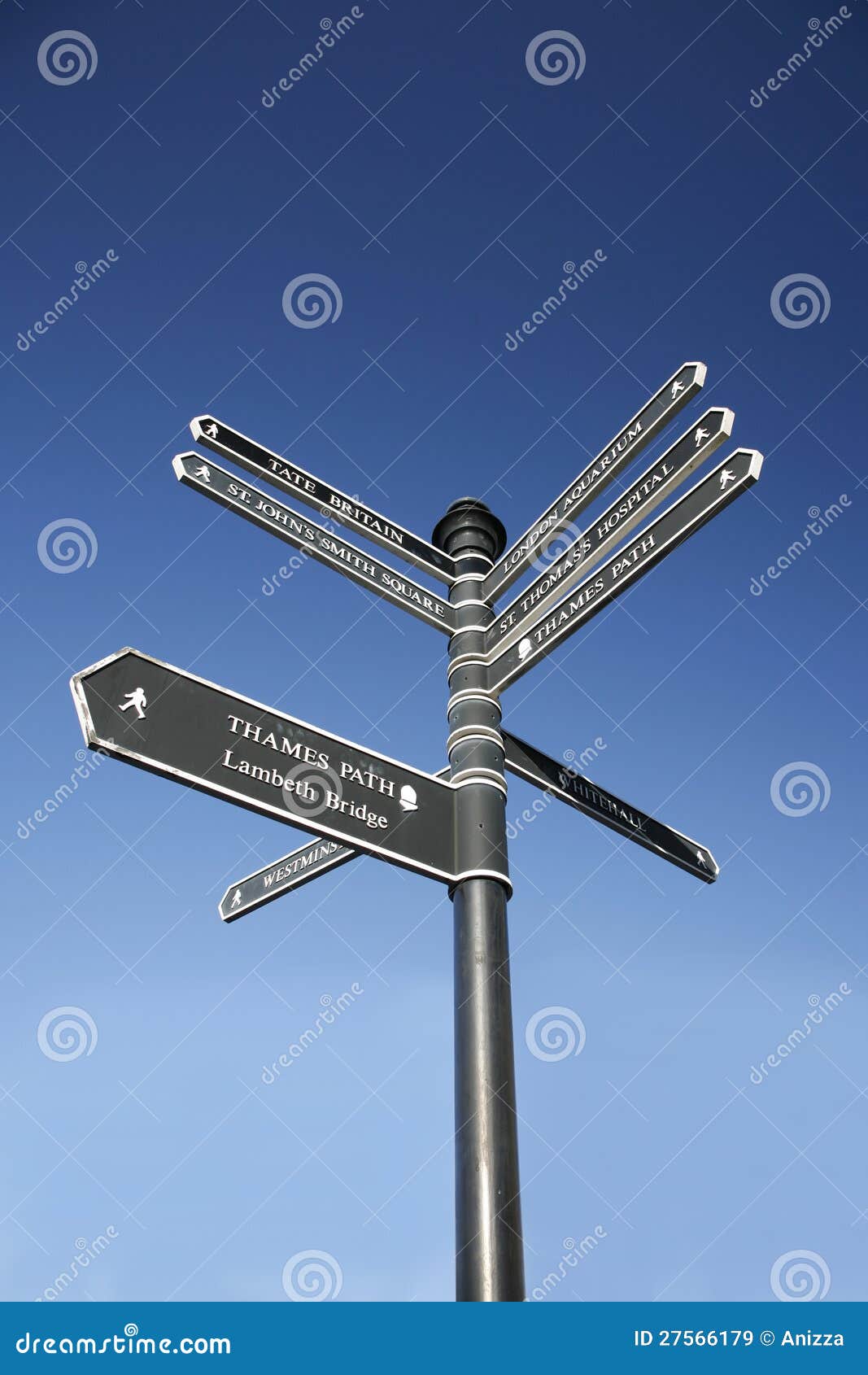 London Street Direction Sign Post Stock Image - Image of building, path ...