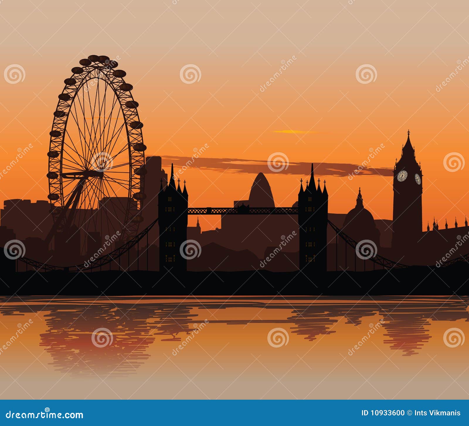London Skyline Silhouette. Cartoon Vector | CartoonDealer.com #83360751