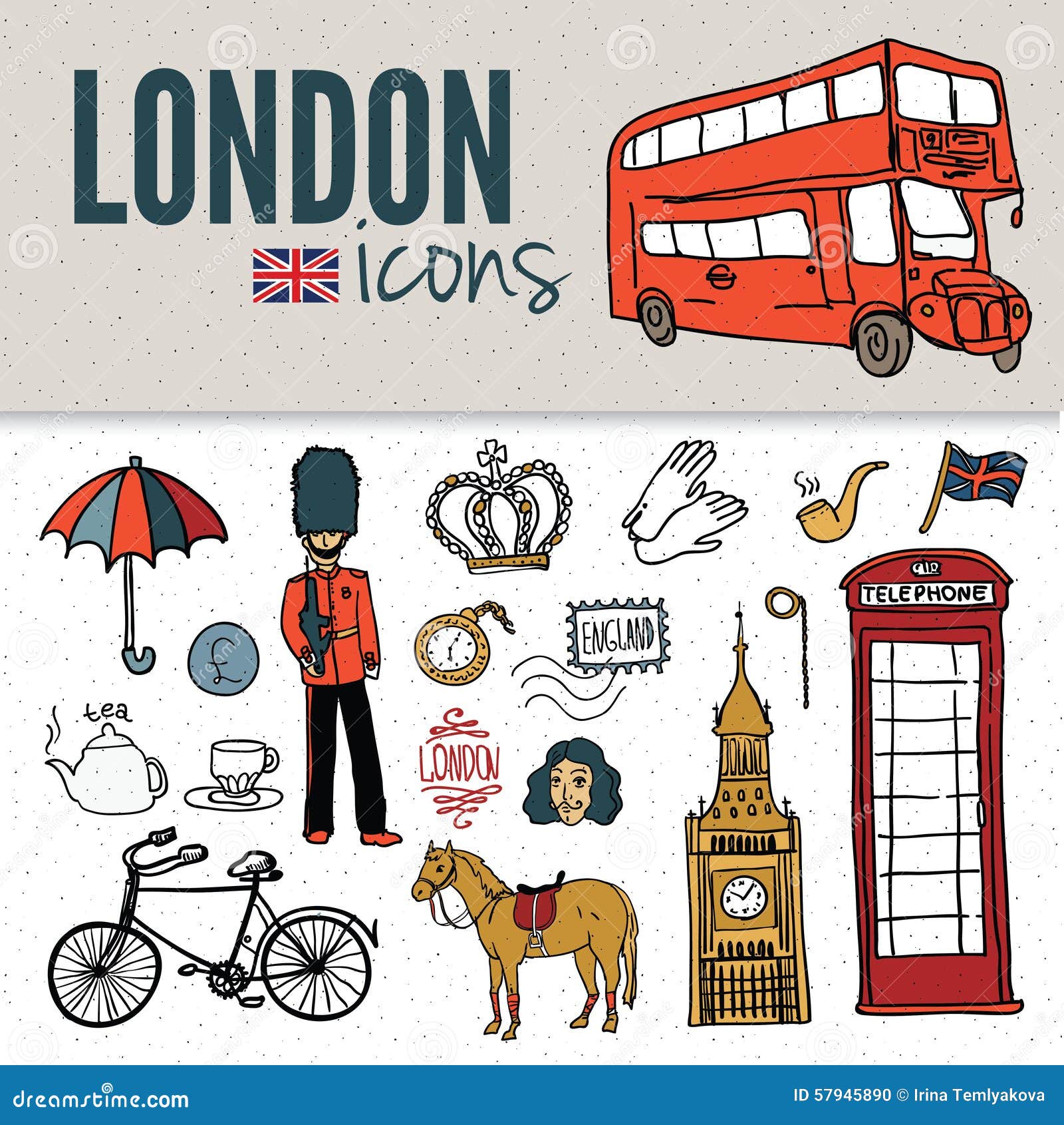 London Symbols. Set of Drawings Stock Vector - Illustration of post ...