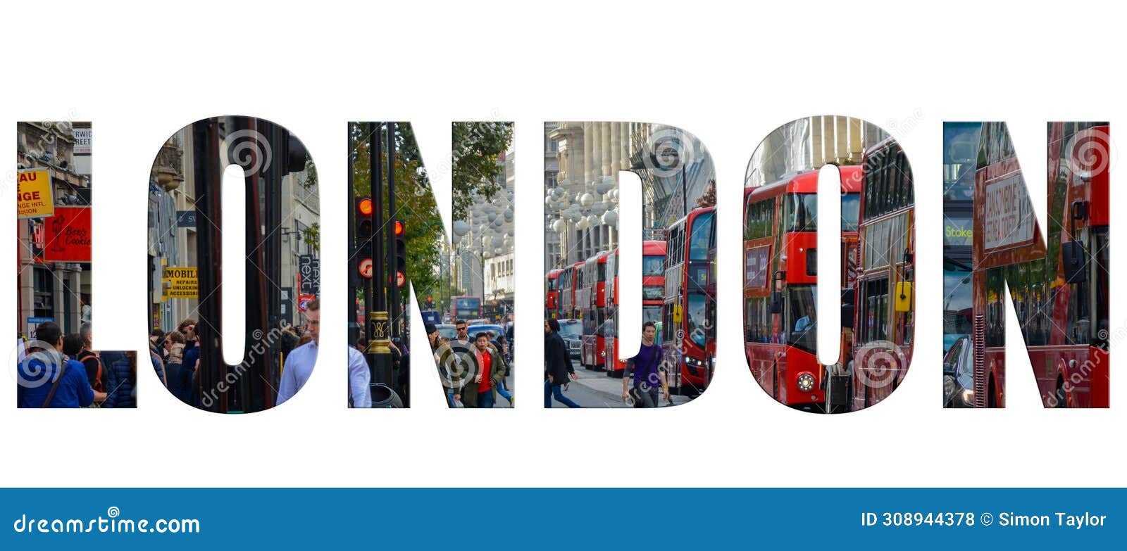 London Text Banner - a Line of London Red Buses Editorial Stock Photo ...