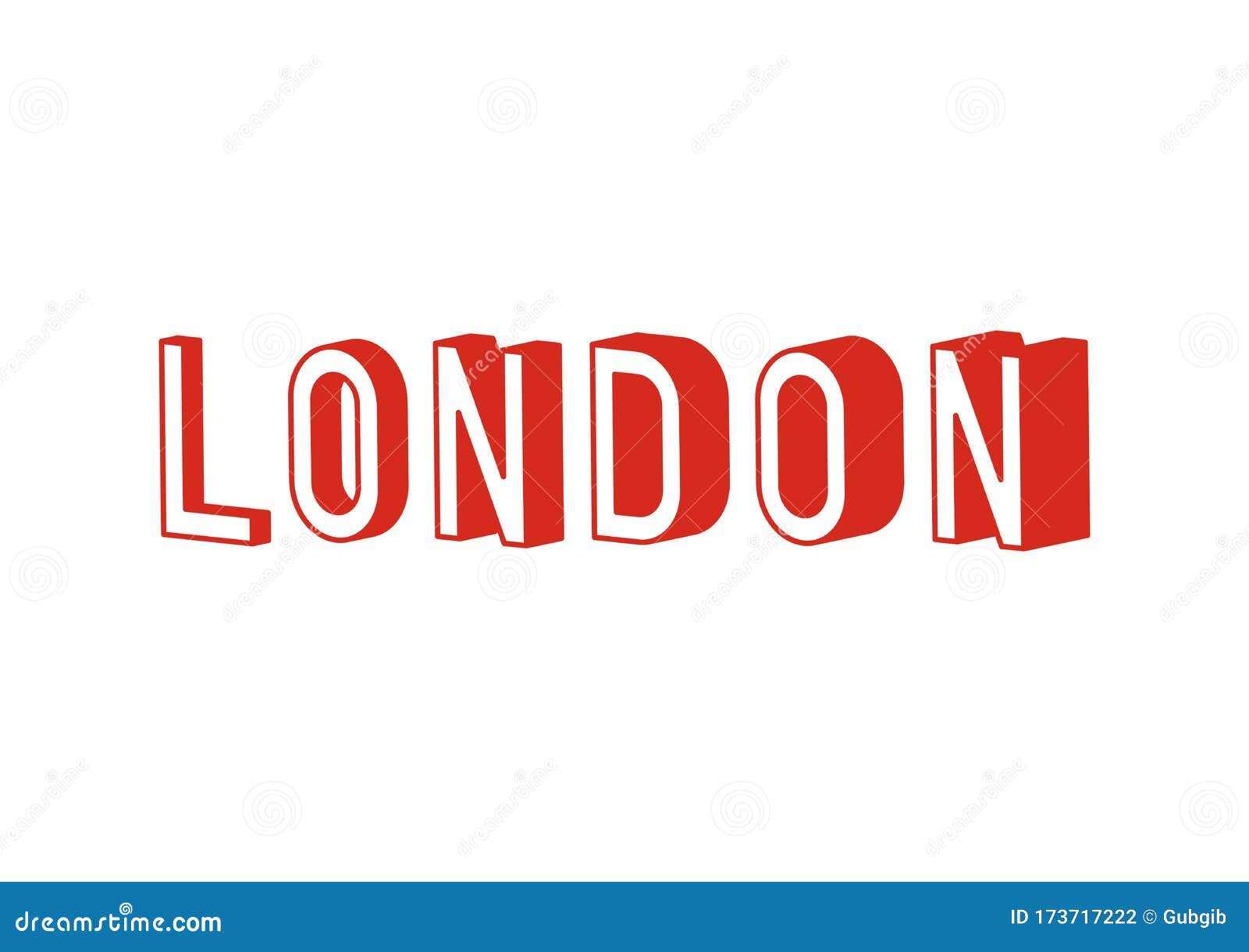 London Text with 3d Isometric Effect Stock Vector - Illustration of ...
