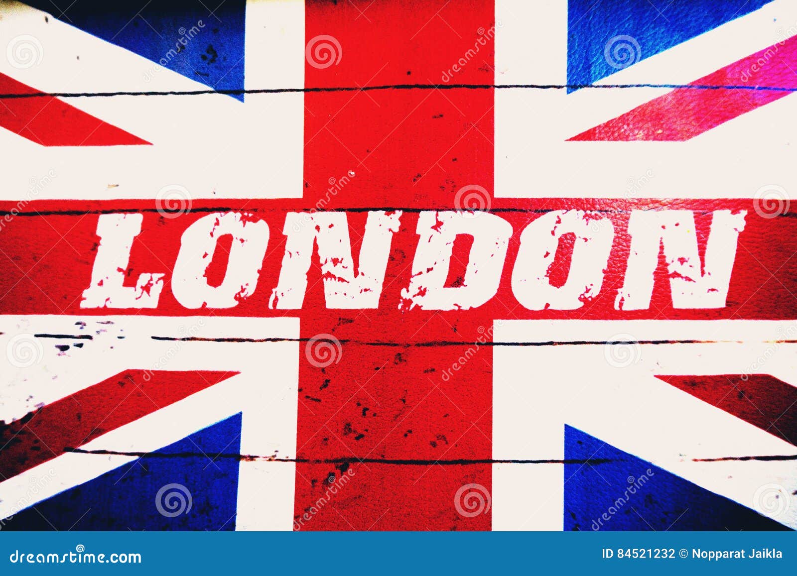 London Text on Old Designed Grunge British Flag Stock Illustration ...