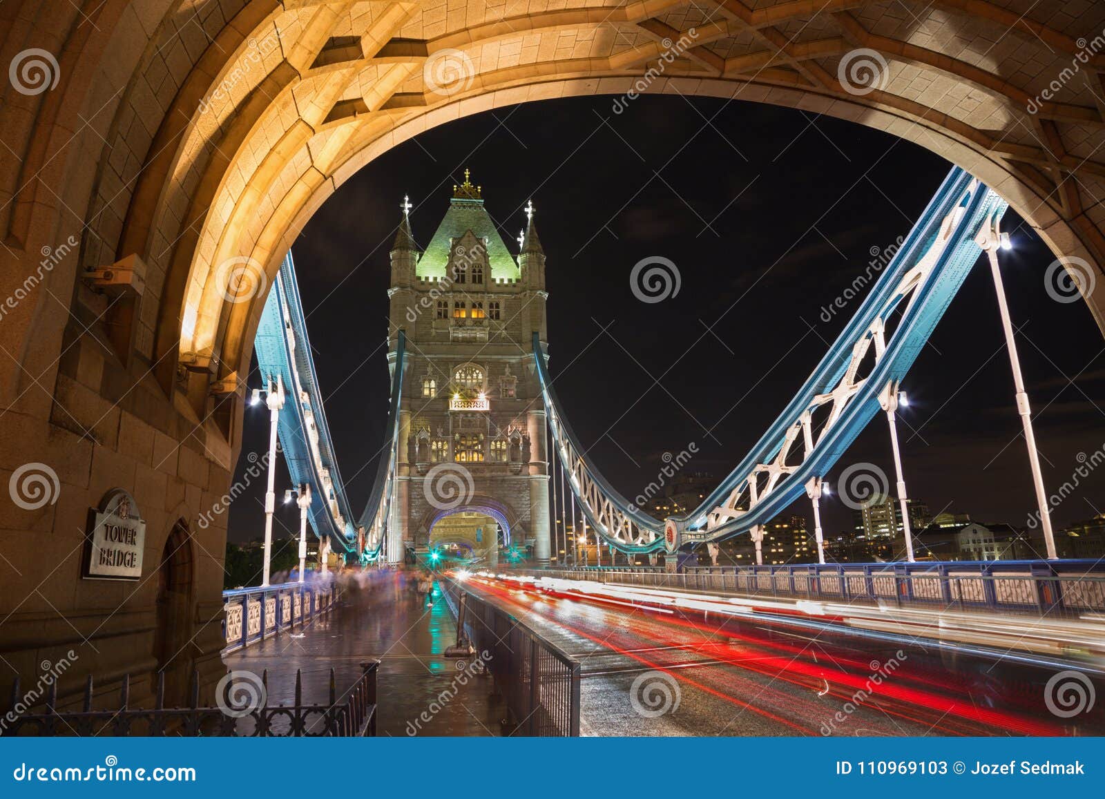 London - the Tower Bride at Night Stock Image - Image of metal, england ...