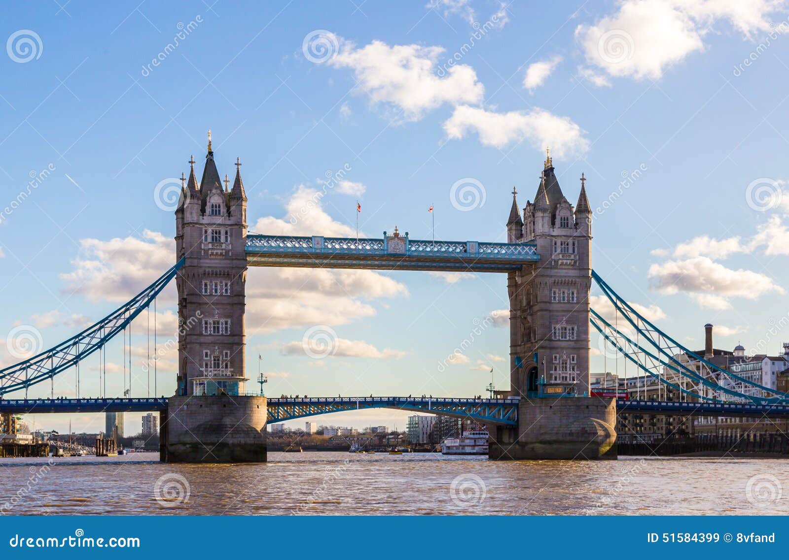 London Tower Bridge with Blue Sky Stock Image - Image of historically ...