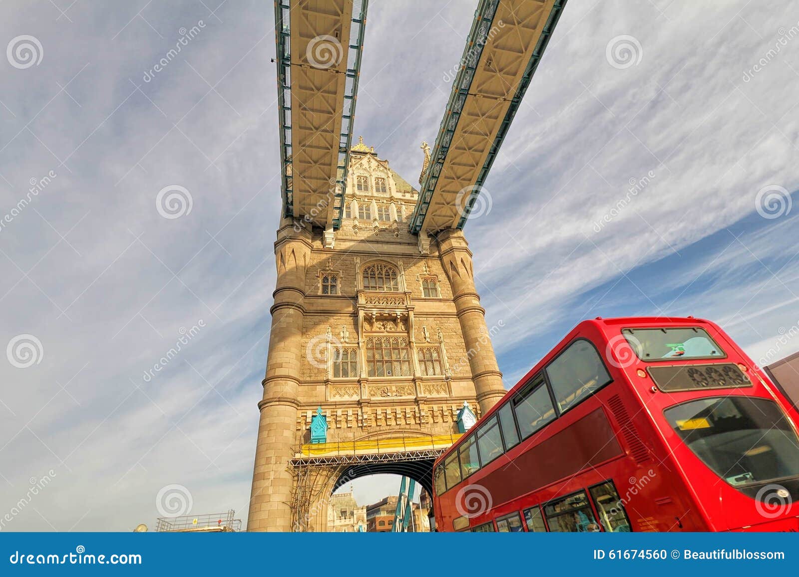 London Tower Bridge and Famous Red Bus Stock Photo - Image of ...