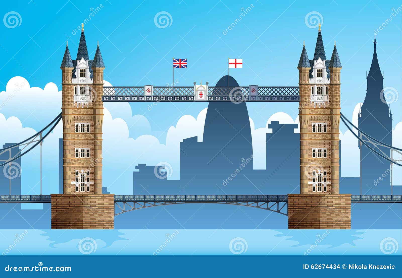 London (Tower Bridge) Cartoon Vector | CartoonDealer.com #21361757