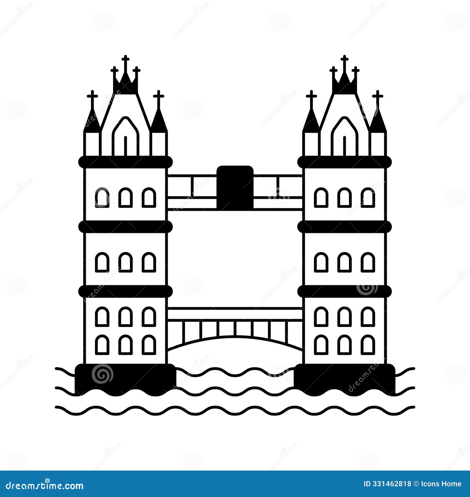 Tower Bridge stock illustration. Illustration of bridge - 331462818