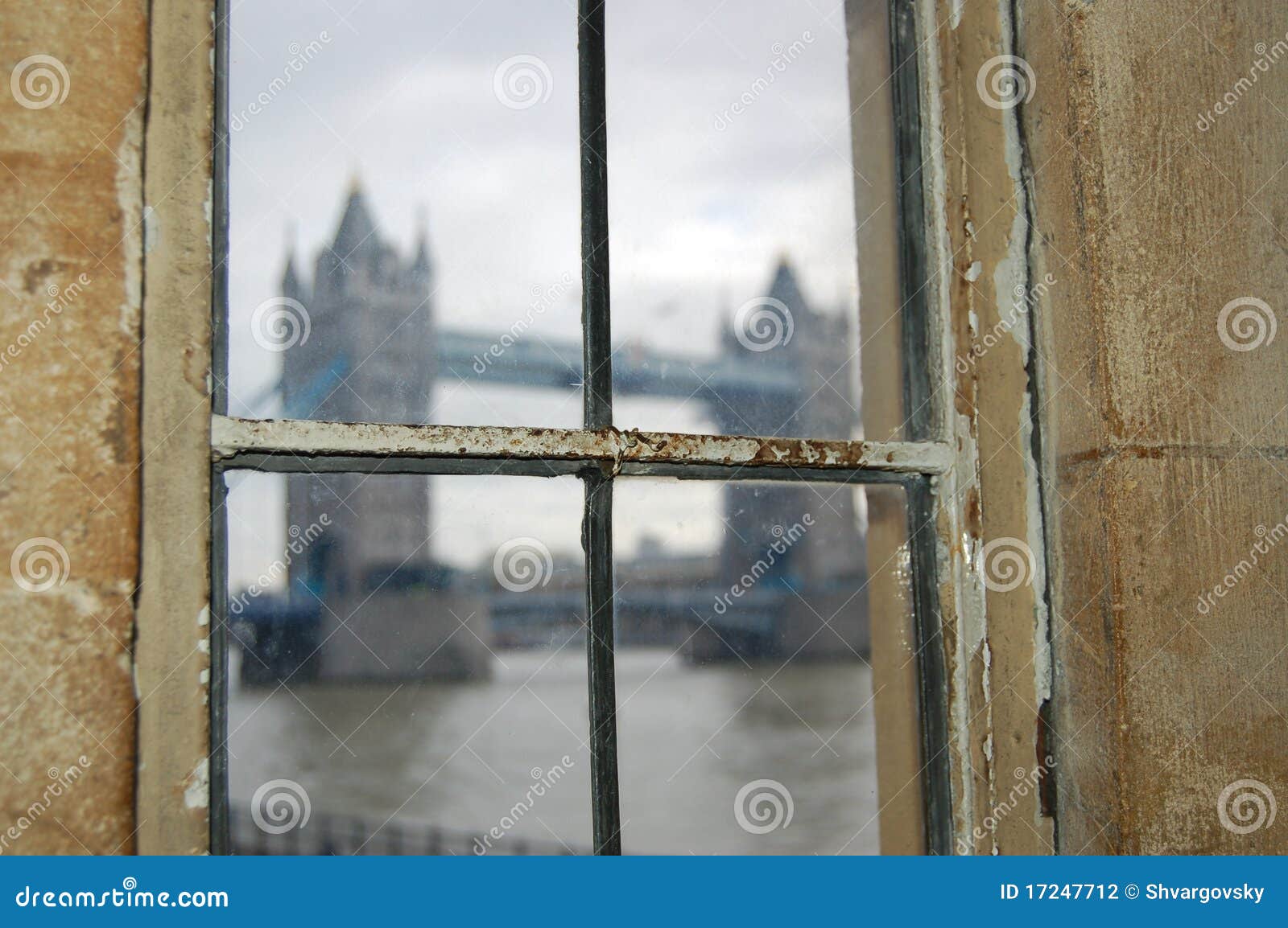 London Tower Bridge through Window Stock Photo - Image of dirty, travel ...