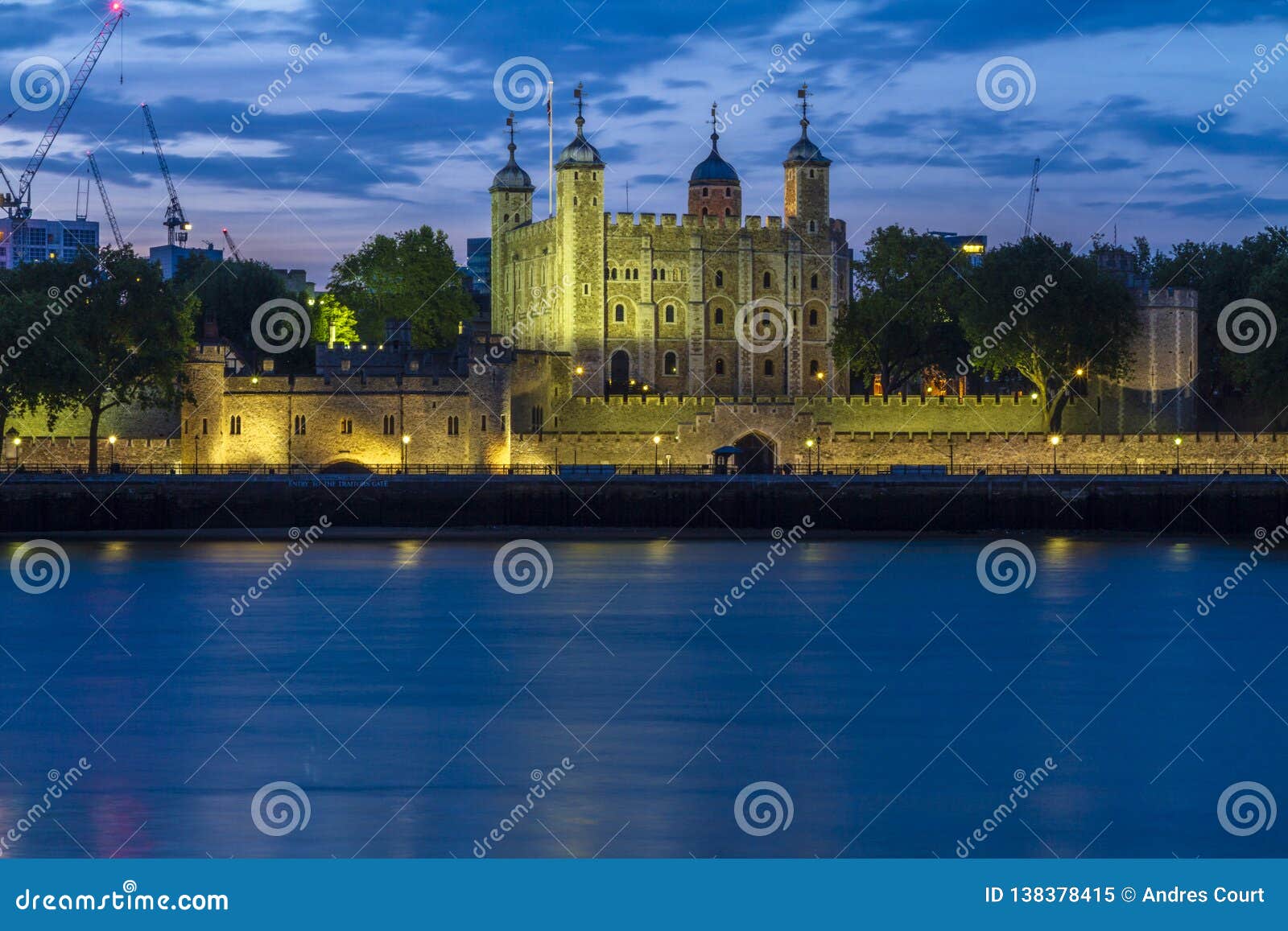 London Tower view at night editorial image. Image of medieval - 138378415