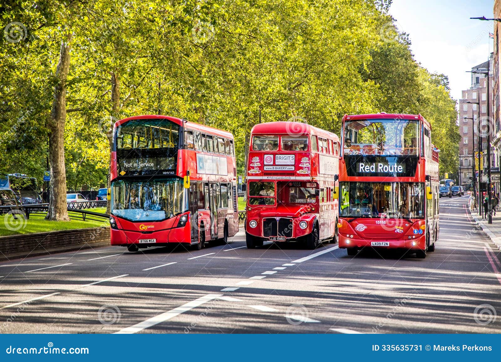 London, UK- August 19, 2023: Three Generations of London Red Double ...