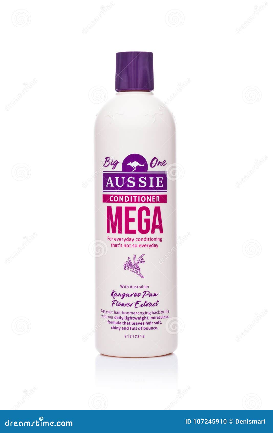 LONDON, UK - JANUARY 02, 2018: Bottle of Aussie Mega Conditioner on ...