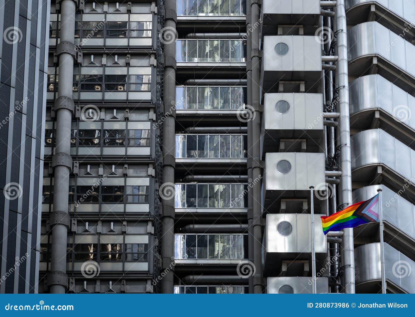 The "Progress" Pride Flag in Front of the Lloyds Building in London, UK ...